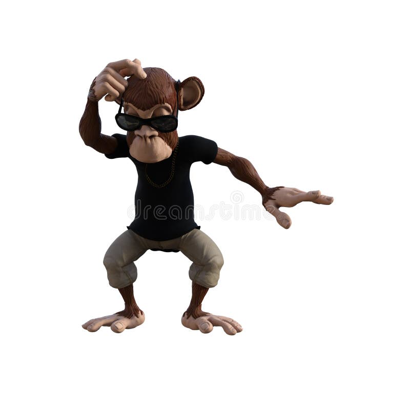 Toon Monkey Poses for Your Composition. Stock Illustration ...