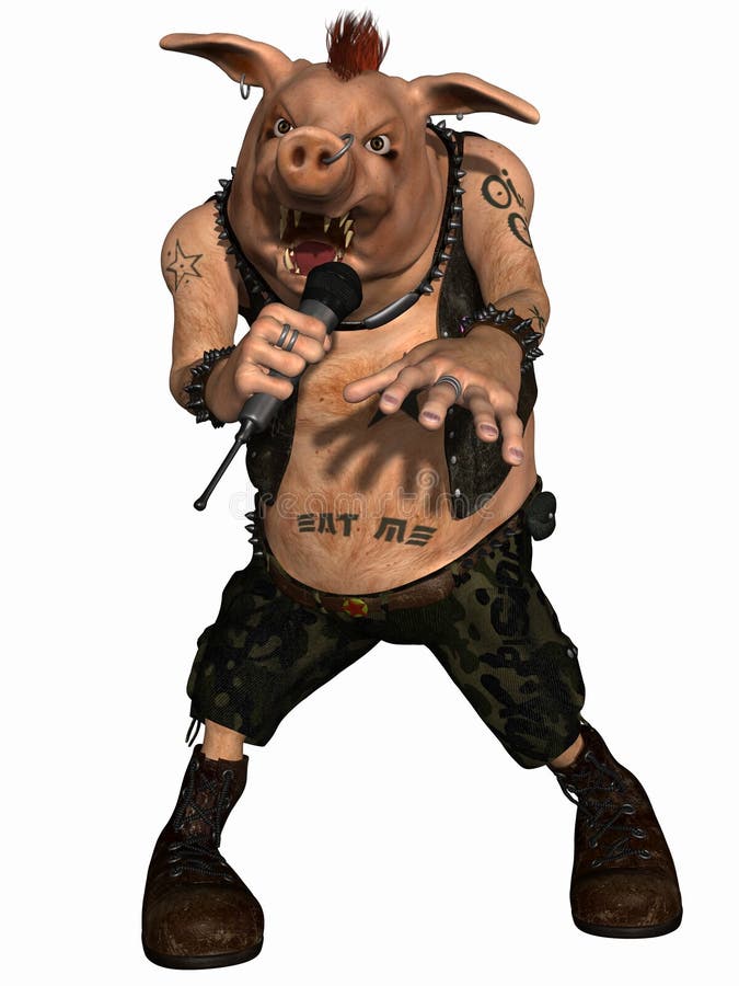 Toon Pig - Punk stock illustration. Illustration of punk - 13358998