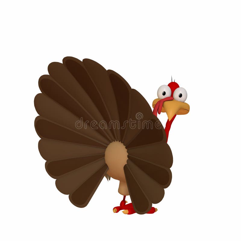 Toon Turkey Looking Back stock illustration. Illustration of fowl ...