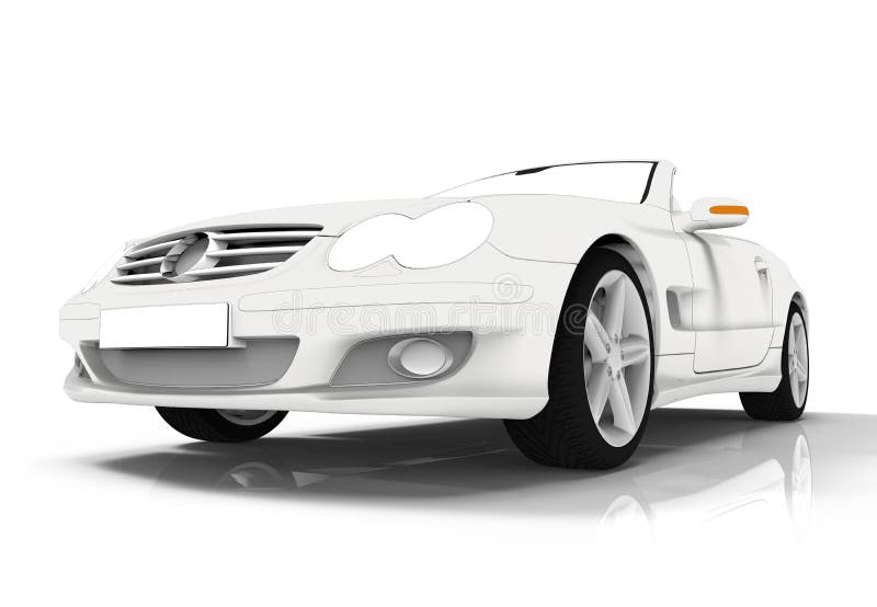 Toon white car stock illustration. Illustration of metallic - 48630780