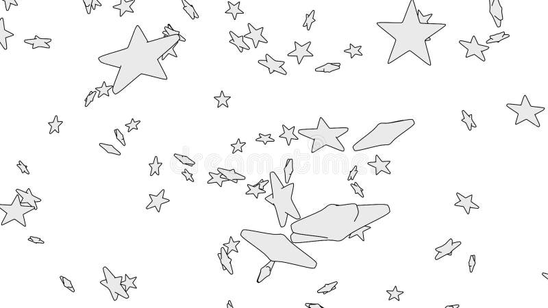 Toon White Star Objects on Black Background. Stock Footage - Video of ...