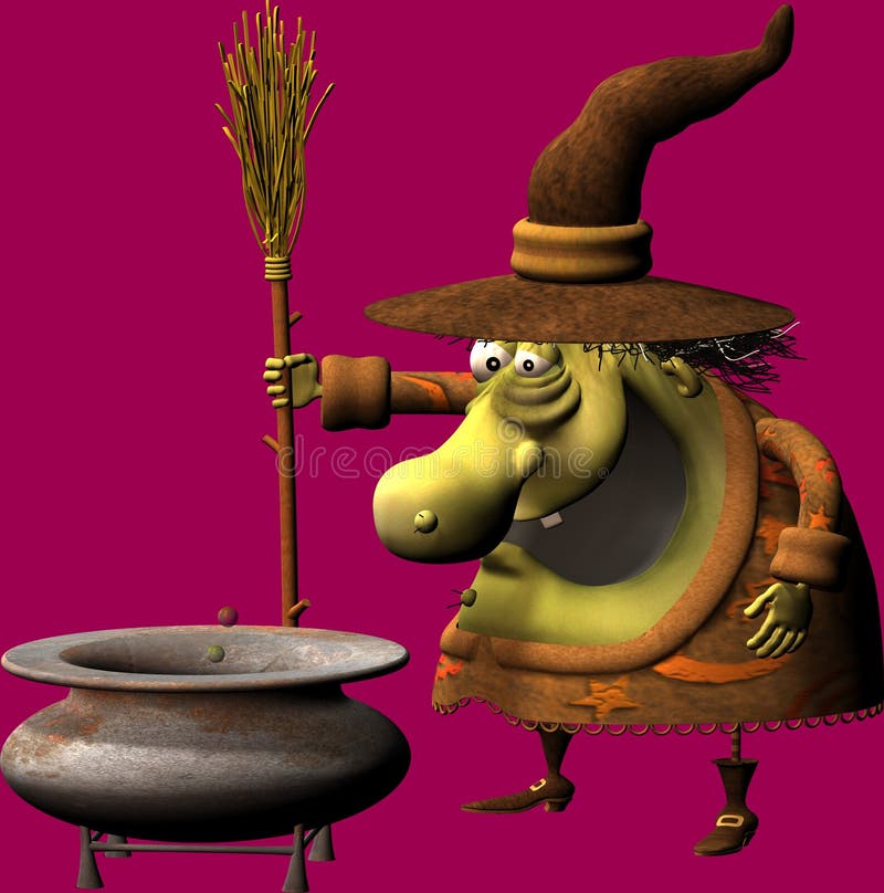 Toon Witch Waving stock illustration. Illustration of cartoon - 127242843