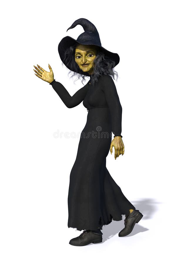 Toon Witch Waving stock de ilustración. Ilustración de sombrero - 127242843