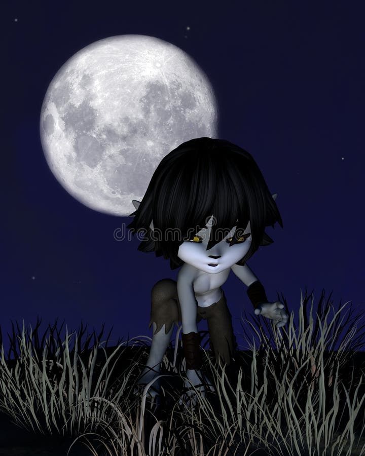 Toon Wolf Boy Prowling stock illustration. Illustration of werewolf ...