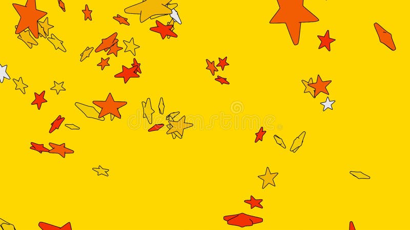 Toon Yellow Star Objects on Yellow Background. Stock Video - Video of ...