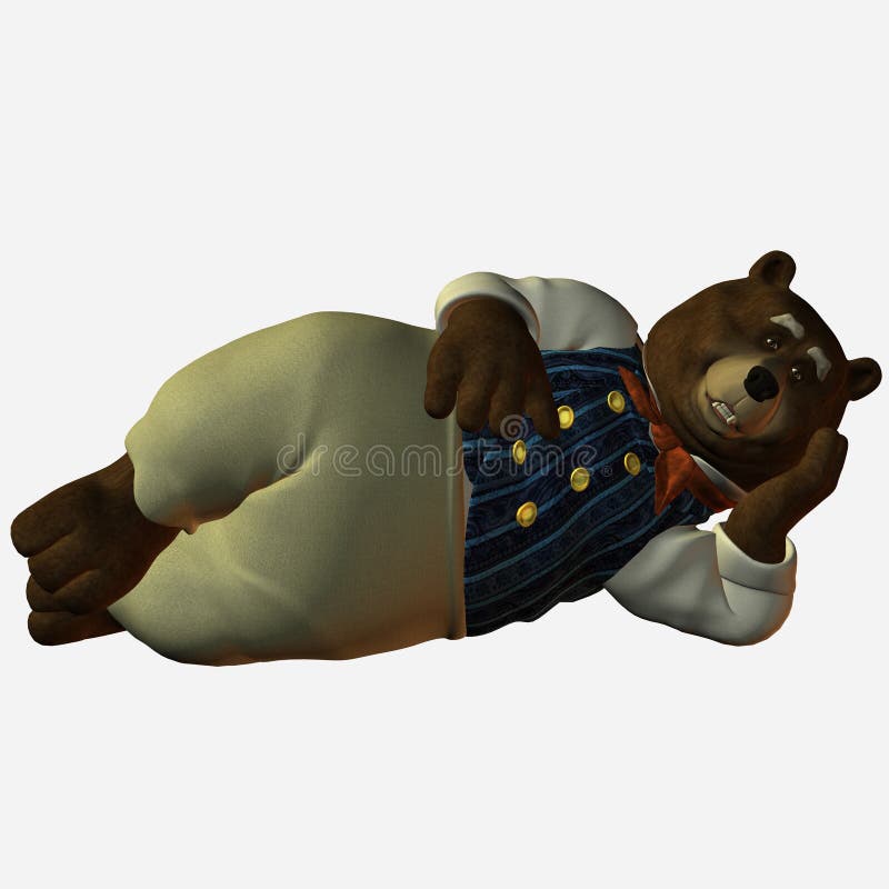 3D Render Cartoon Papa Bear Stock Illustration - Illustration of ...