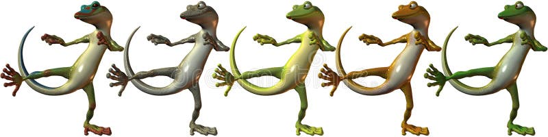 Happy Dancing Gecko - with Clipping Path Stock Illustration ...