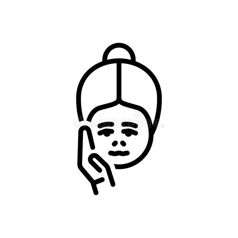 Black Line Icon for Tooth Ache, Ache and Teeth Stock Illustration ...