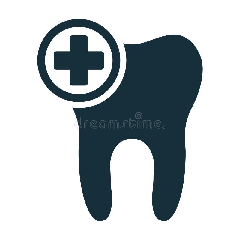 Tooth add plus sign icon stock illustration. Illustration of hygiene ...
