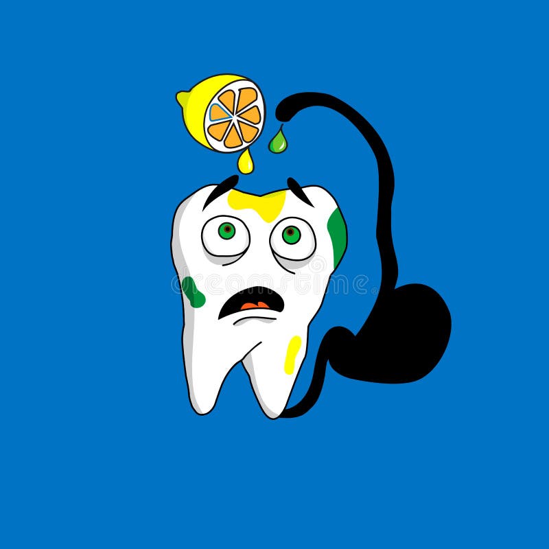 Tooth afraid acid stock vector. Illustration of destruction - 56561696