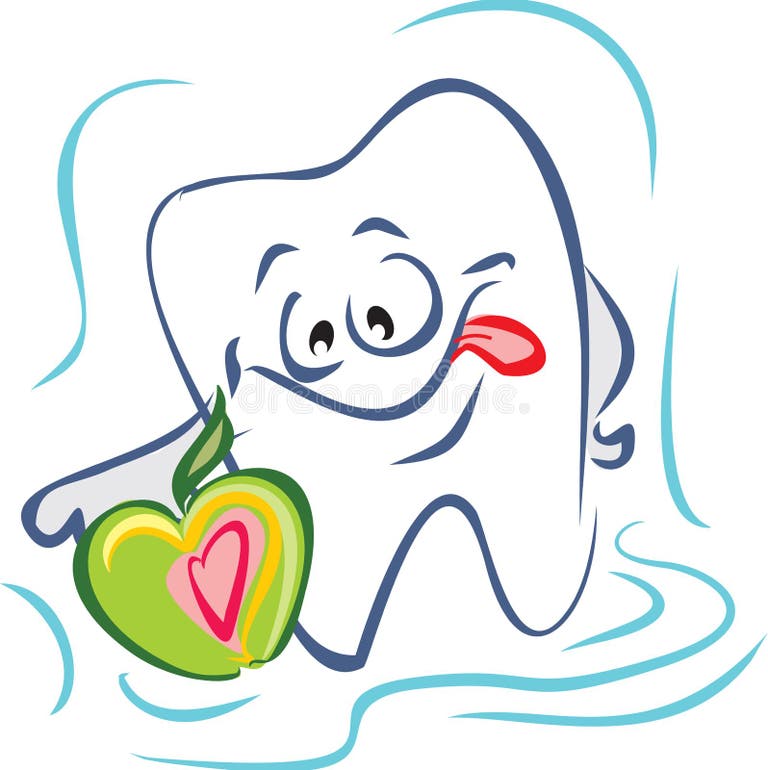 Tooth and apple. stock vector. Illustration of health - 22202789