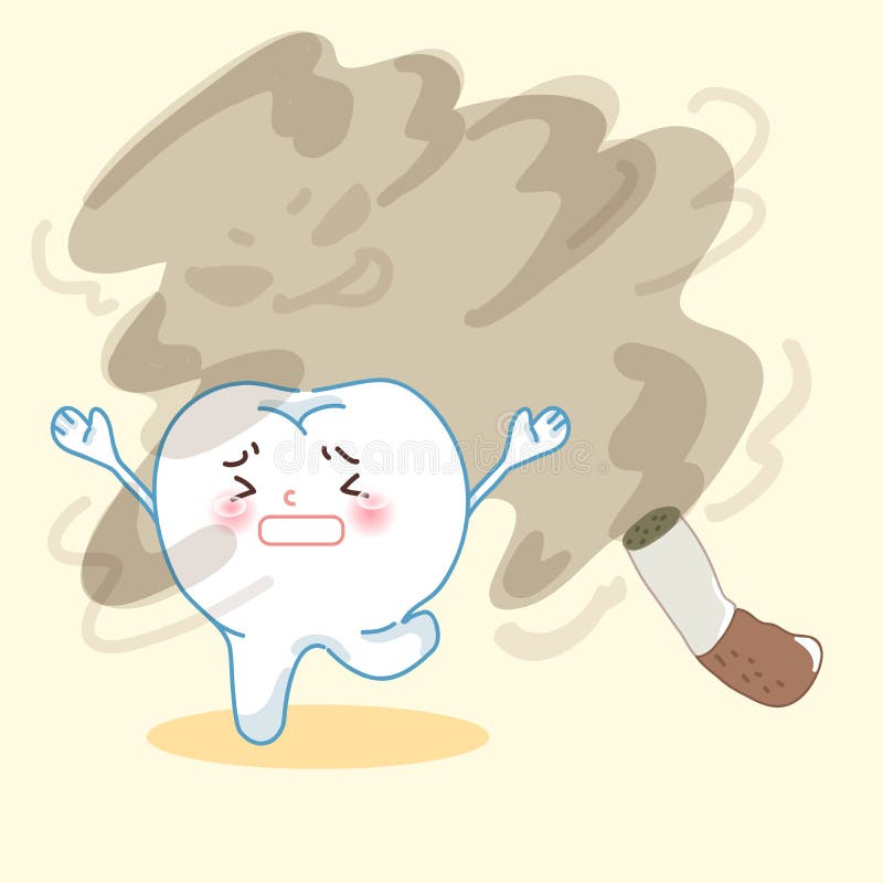 Smoking cartoon tooth stock vector. Illustration of black - 62551086
