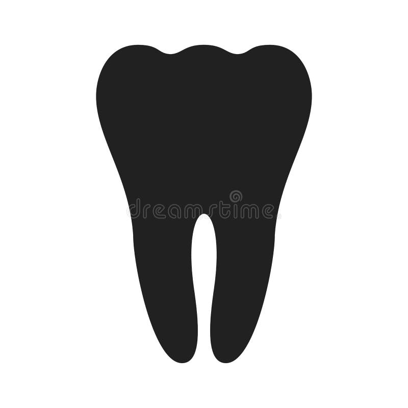 Tooth black icon stock vector. Illustration of symbol - 113318271