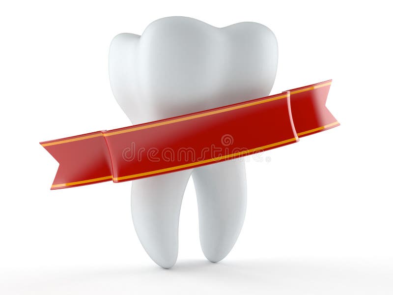 Tooth with ribbon stock illustration. Illustration of care - 113708998