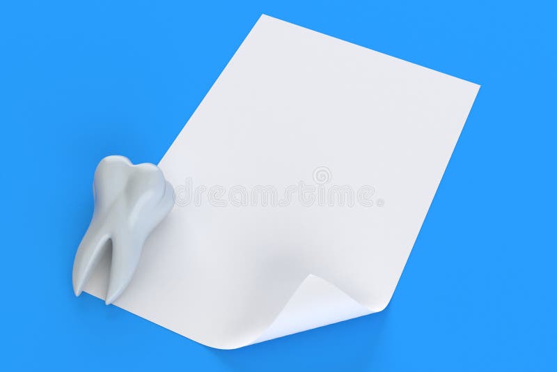 Tooth with Blank Sheet of Paper Stock Illustration - Illustration of ...