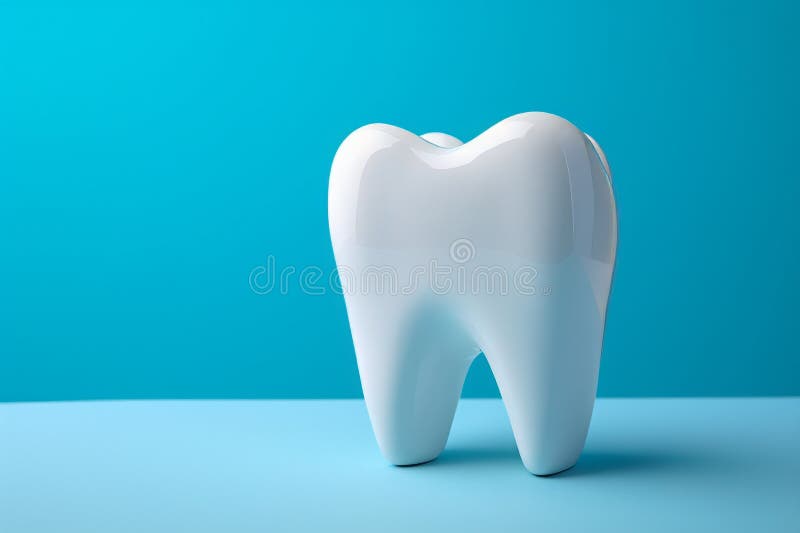 Tooth on a Blue Background. 3d Render Stock Illustration - Illustration ...
