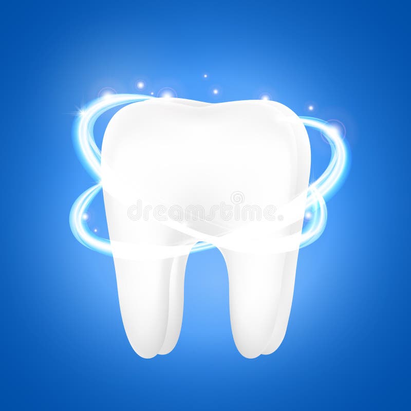 Tooth on a Blue Background. Stock Vector - Illustration of orthodontic ...