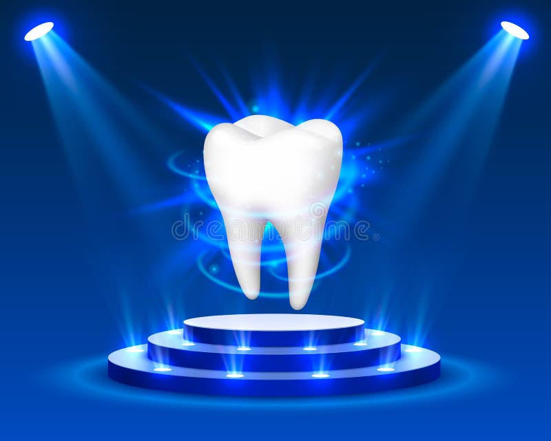Tooth on a Blue Background. Stock Vector - Illustration of enamel ...