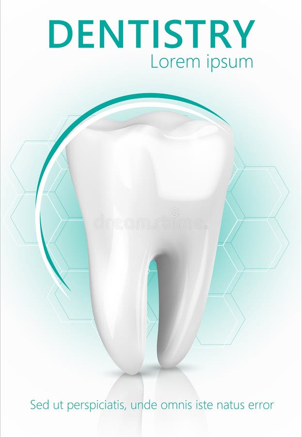 Tooth on a Blue Background. Template Design Element, Vector Stock ...