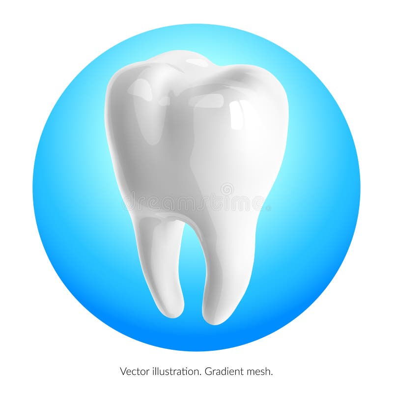 Tooth on a Blue Background. Vector Stock Vector - Illustration of ...