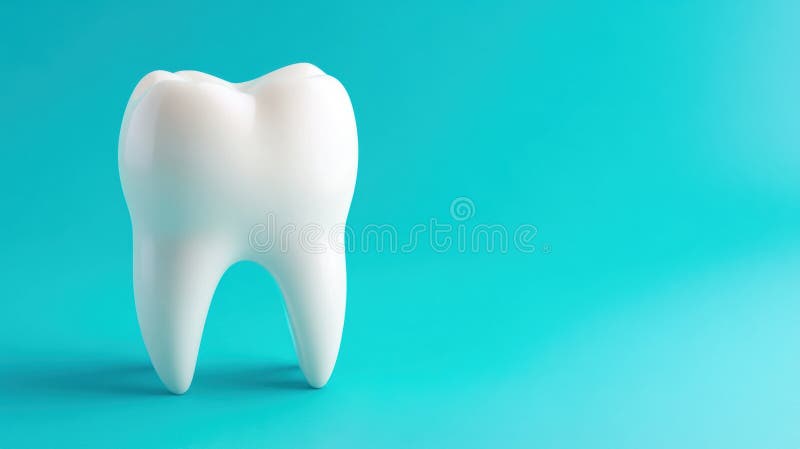 A Tooth on a Blue Background with White Teeth, AI Stock Photo - Image ...
