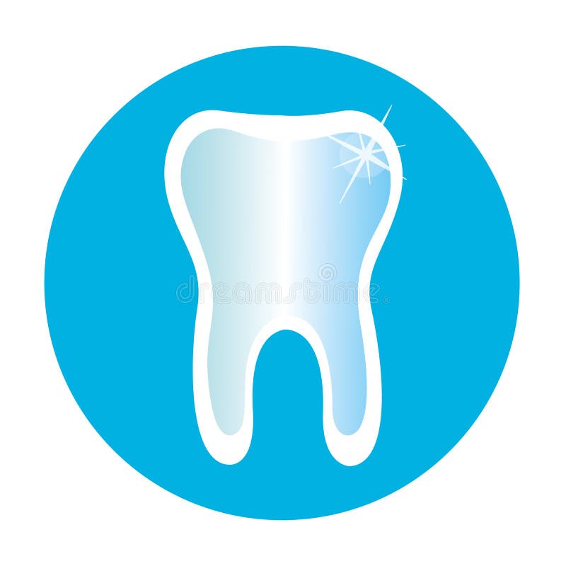 Tooth Icon In A Blue Circle. Stock Vector - Illustration of stomatology ...