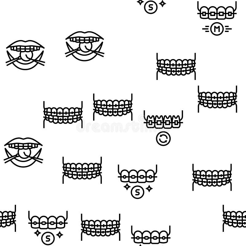 Tooth Braces Accessory Vector Seamless Pattern Stock Vector ...