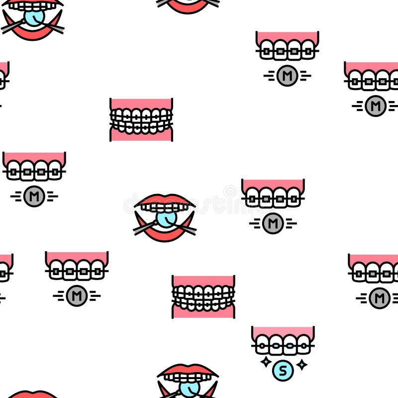 Tooth Braces Accessory Vector Seamless Pattern Stock Vector ...