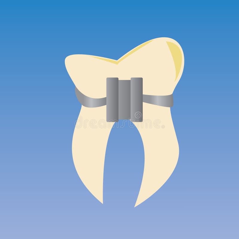 Tooth With Braces Vector Illustration Decorative Design Stock Vector