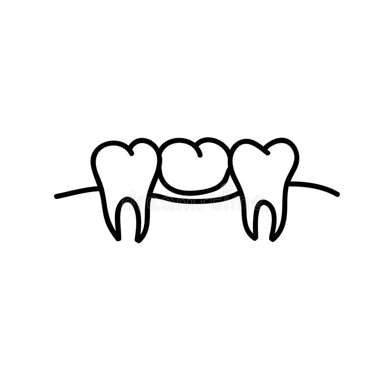 Tooth Bridge Doodle Icon, Vector Illustration Stock Illustration ...