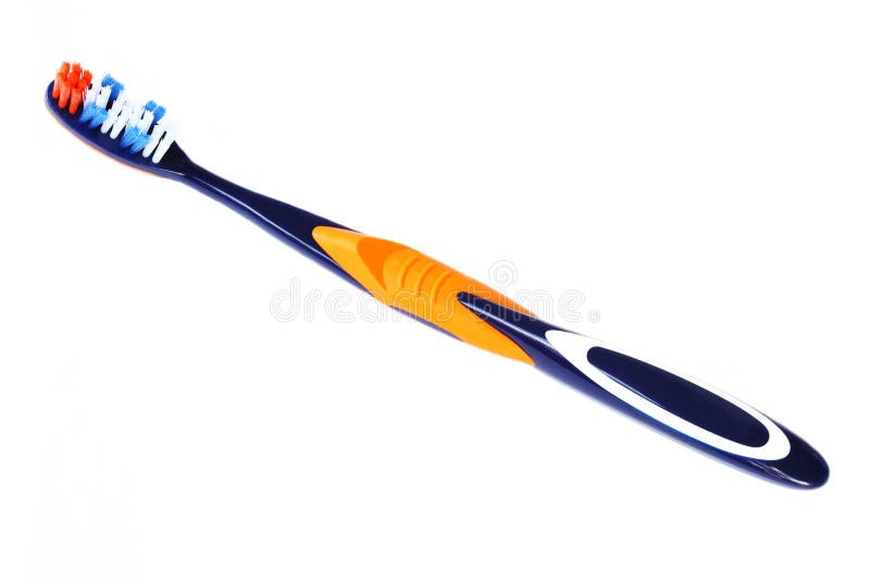 Orange Toothbrush and Toothpaste on White Stock Photo - Image of paste ...