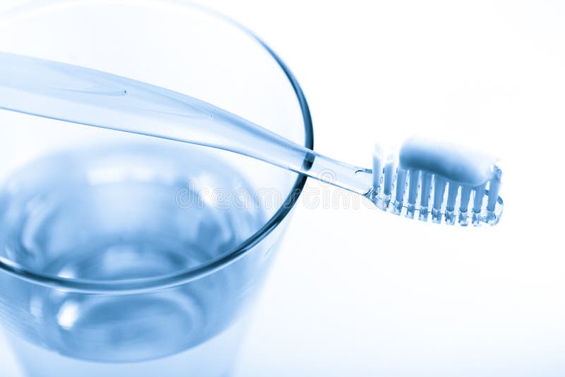 Tooth Brush in Glass on White Background Stock Image - Image of health ...