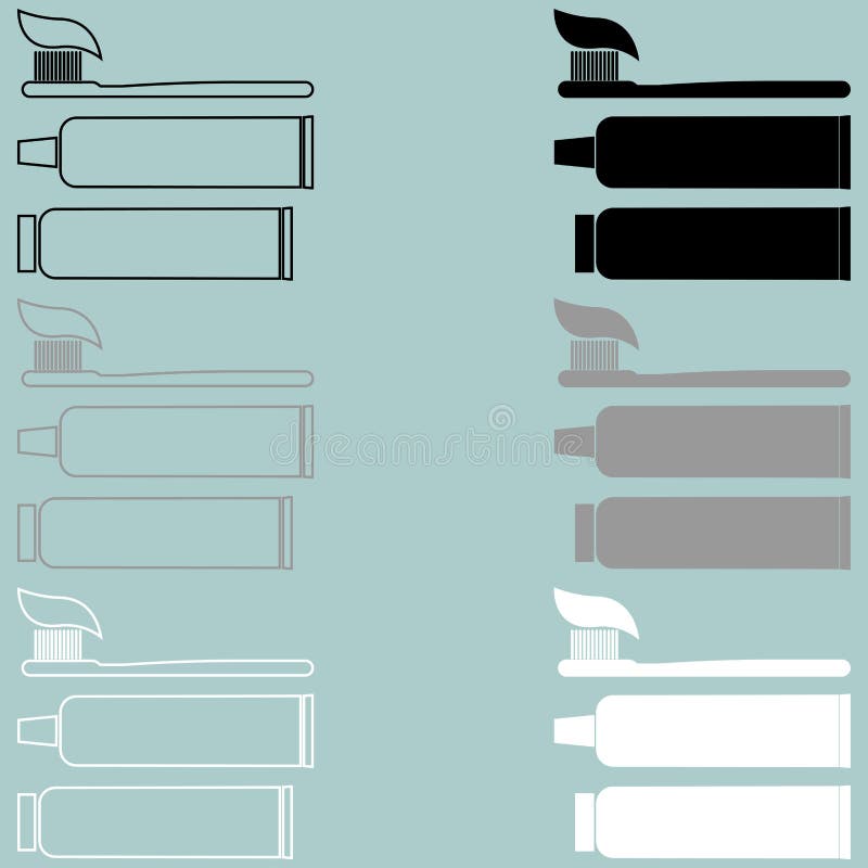 Tooth Brush and Paste Icon. Stock Vector - Illustration of fresh ...