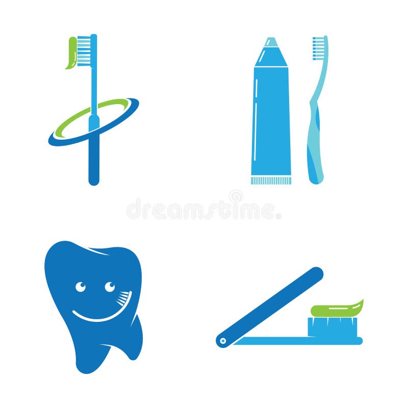 Tooth Brush Paste Logo Icon Vector Stock Illustration - Illustration of ...