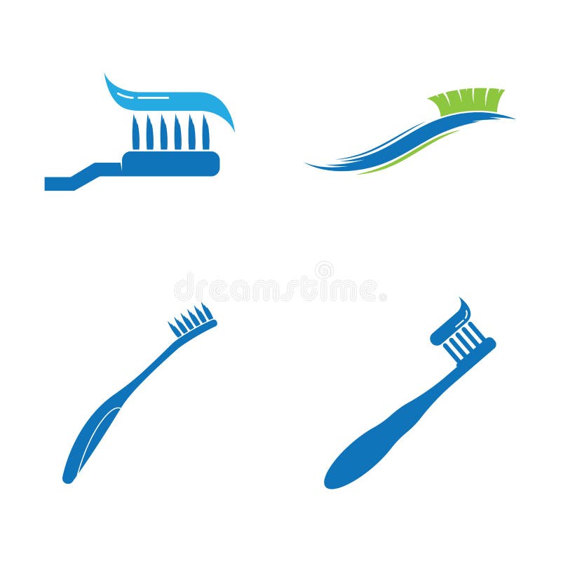 Tooth Brush Paste Logo Icon Vector Template Stock Illustration ...