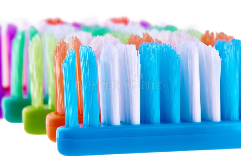 Tooth Brush Set Isolated on White Background Stock Photo - Image of ...