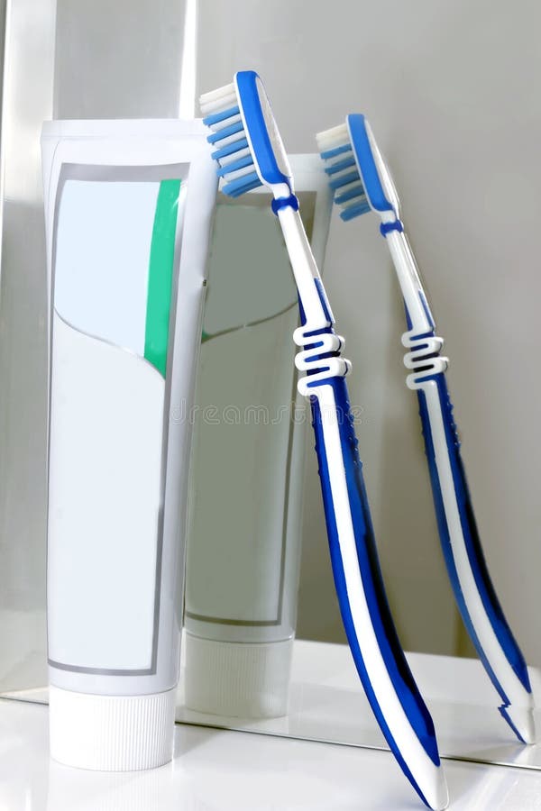 Tooth-brush with a Tooth-paste Stock Photo - Image of bathroom, white ...
