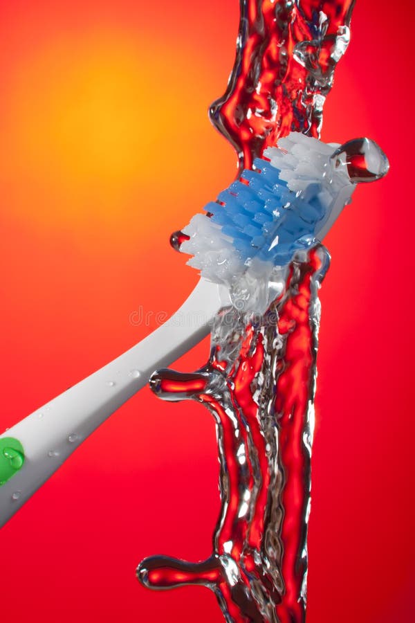 Tooth Brush Water Splash stock image. Image of hygiene - 21562255