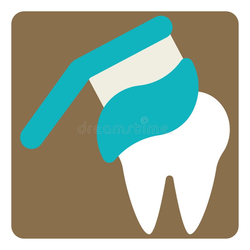 Tooth brushing, icon stock vector. Illustration of healthy - 261059675