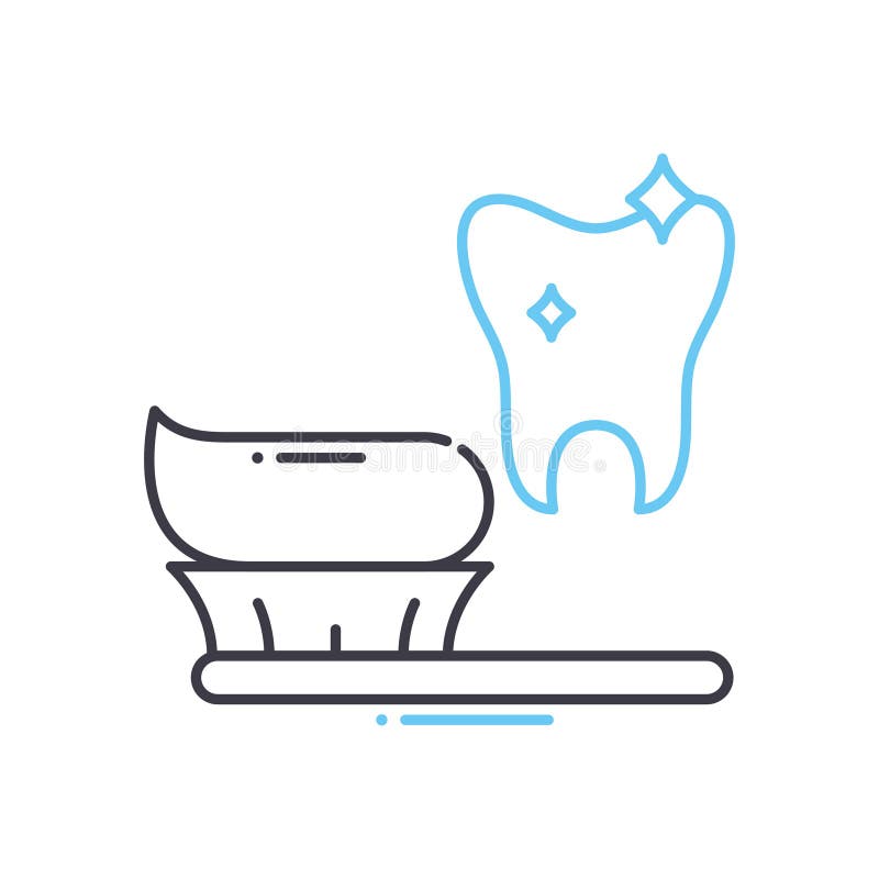 Tooth Brushing Line Icon, Outline Symbol, Vector Illustration, Concept ...