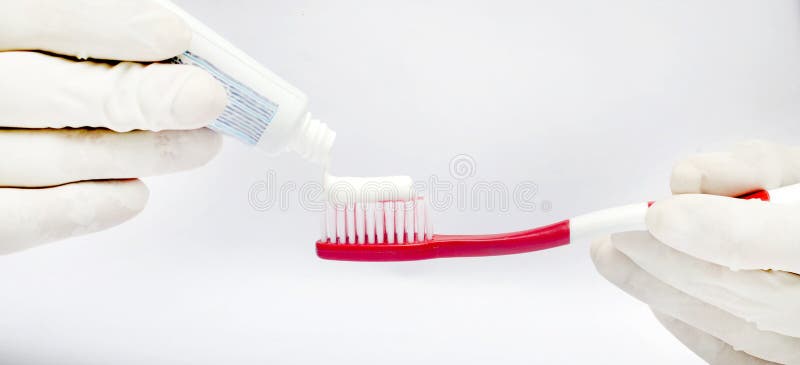 Tooth Brushing Tecnique with Toothpaste Isolated in White Background ...