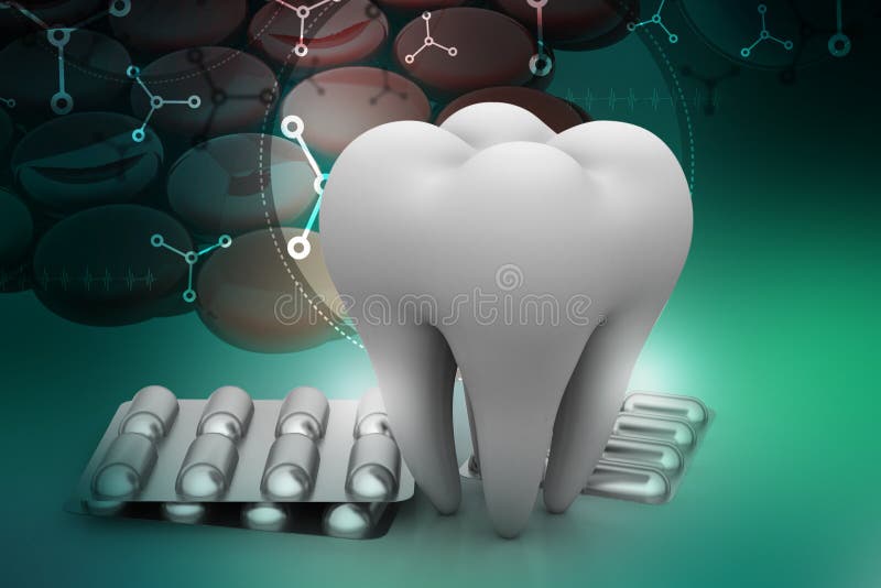 Tooth and capsule strip stock illustration. Illustration of health ...