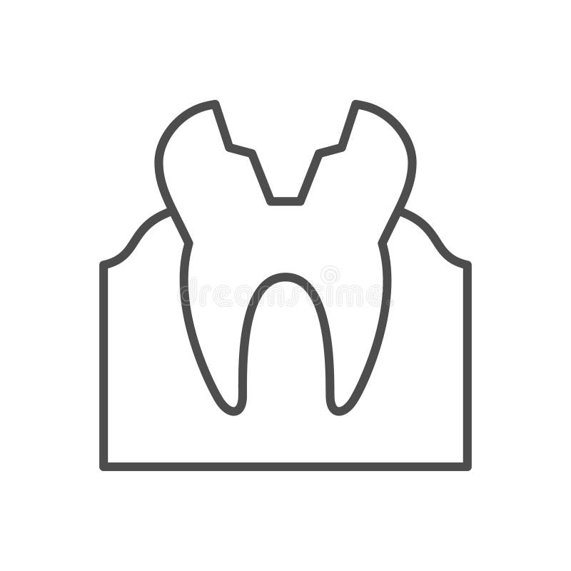 Tooth with Cavity Line Outline Icon Stock Vector - Illustration of ...