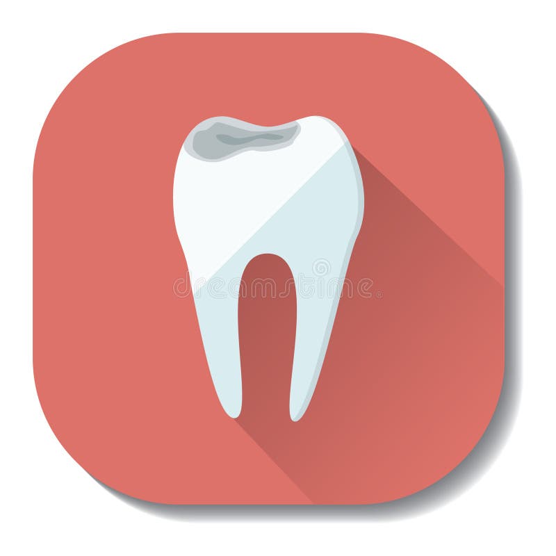 Tooth with Cavity. Vector Illustration Decorative Design Stock Vector ...