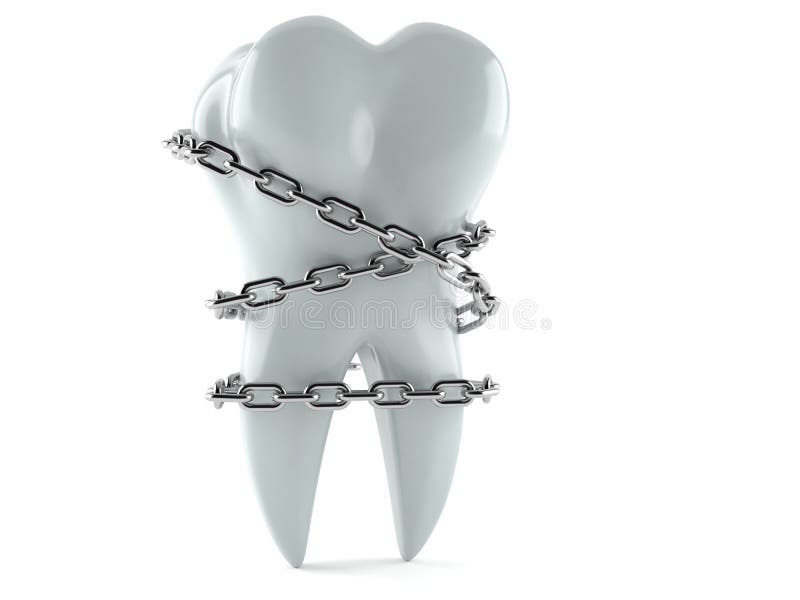 Tooth with chain stock illustration. Illustration of protect - 102333323
