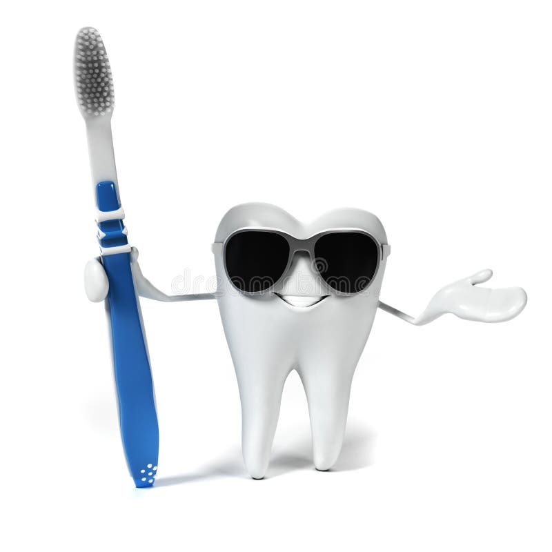 Tooth character stock illustration. Illustration of cool - 28990189