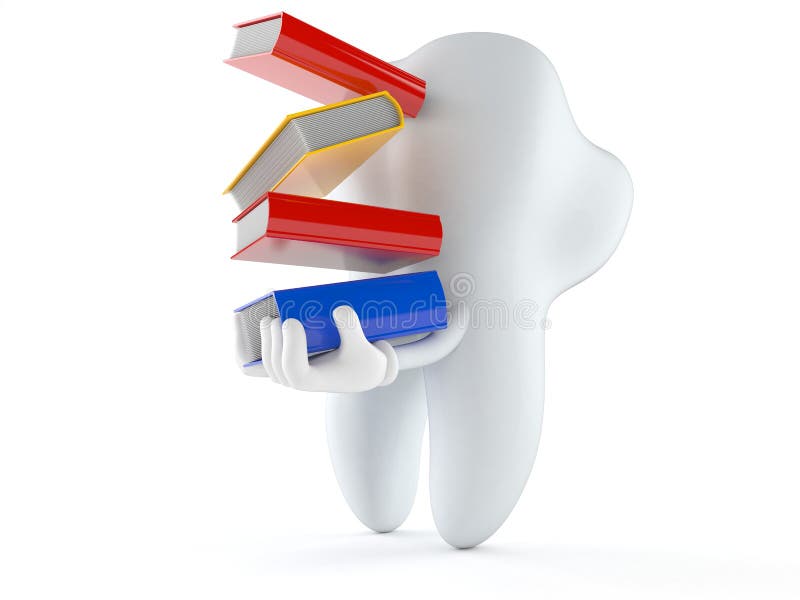 Tooth Character Carrying Books Stock Illustration - Illustration of ...