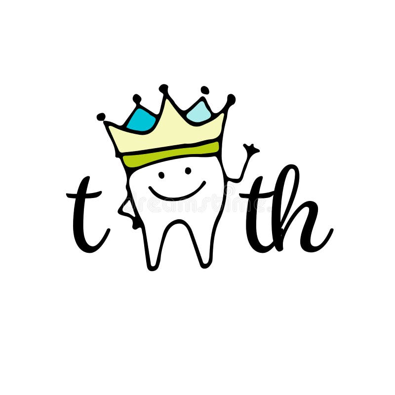 Tooth Character Sketch for Your Design Stock Vector - Illustration of ...