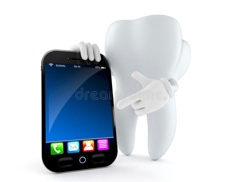 Tooth with Telephone Handset Stock Illustration - Illustration of ...