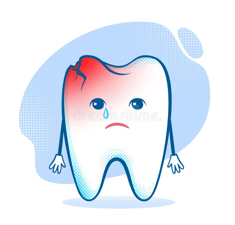 Periodontitis or Gum Disease with Bleeding - Teeth Cartoon Vector Flat ...